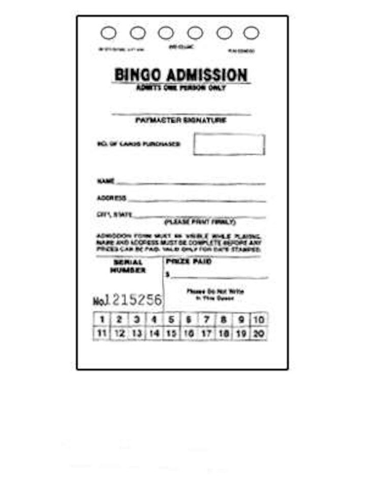 General Admission Tickets 5 part form