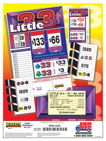 Pull Tabs, Lancaster Bingo Company