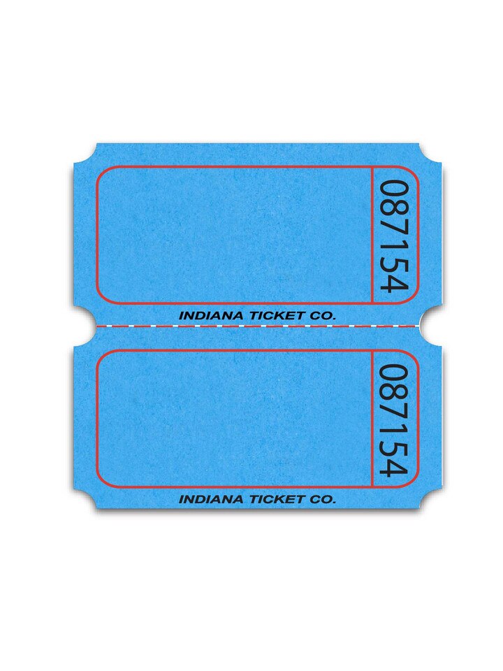 Double Row Blank Tickets Blue