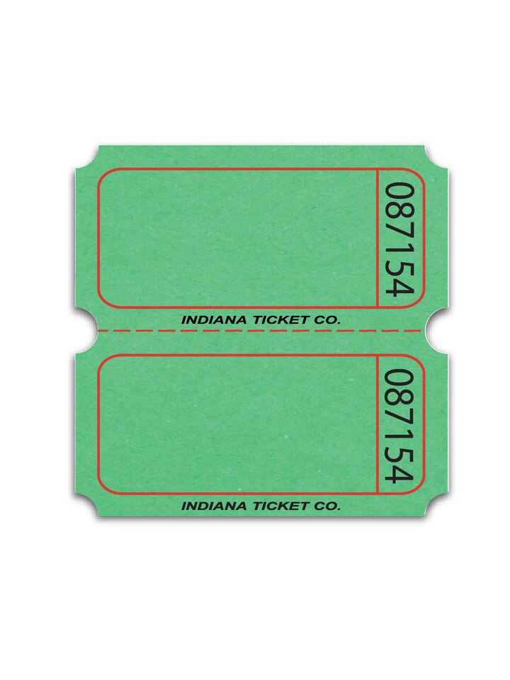 Double Row Blank Tickets Green
