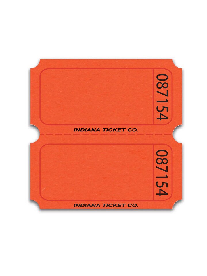 Double Row Blank Tickets Orange