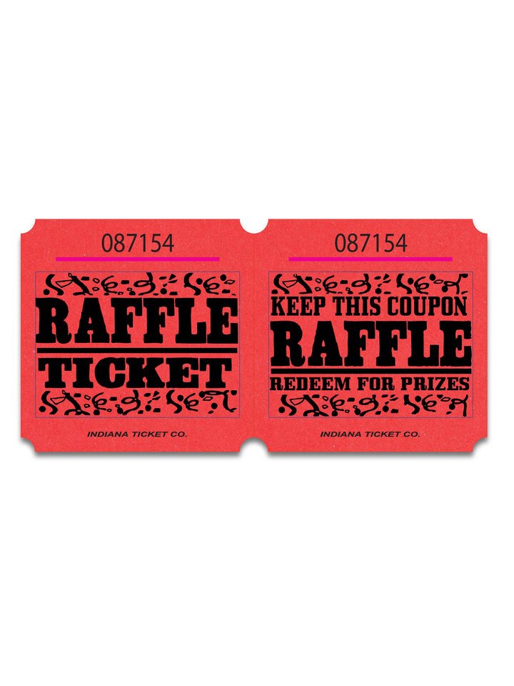 Double Marquee Raffle Tickets Red