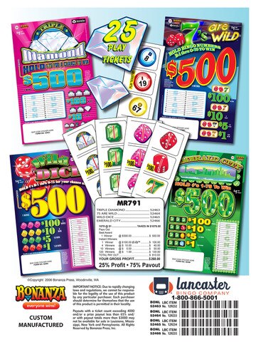 Pull Tabs, Lancaster Bingo Company
