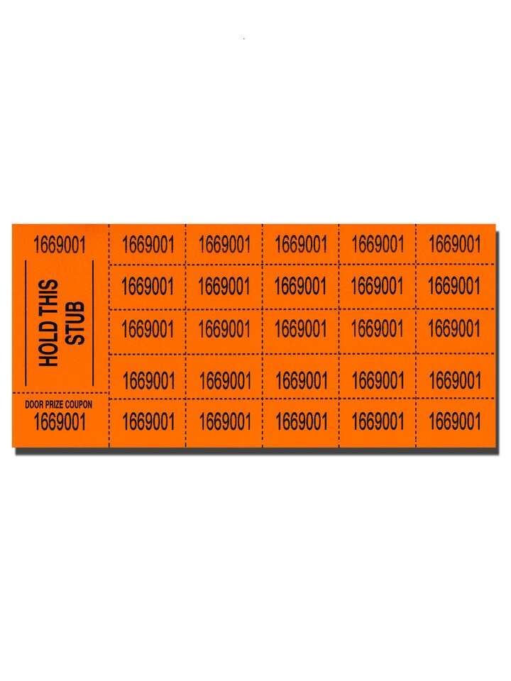 ORANGE CHINESE AUCTION TICKET 500 CT