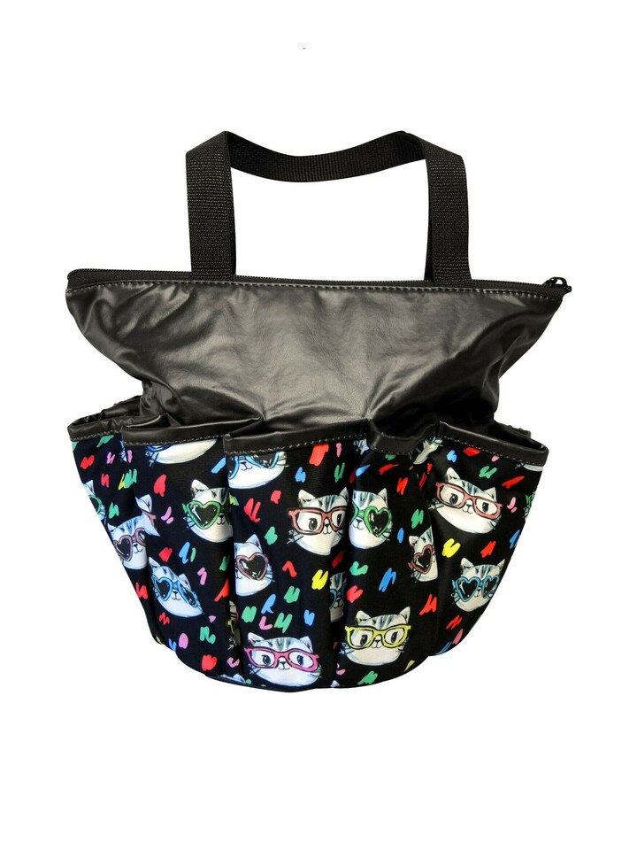 Bingo Bag Ten Pocket Tote Cats With Glasses