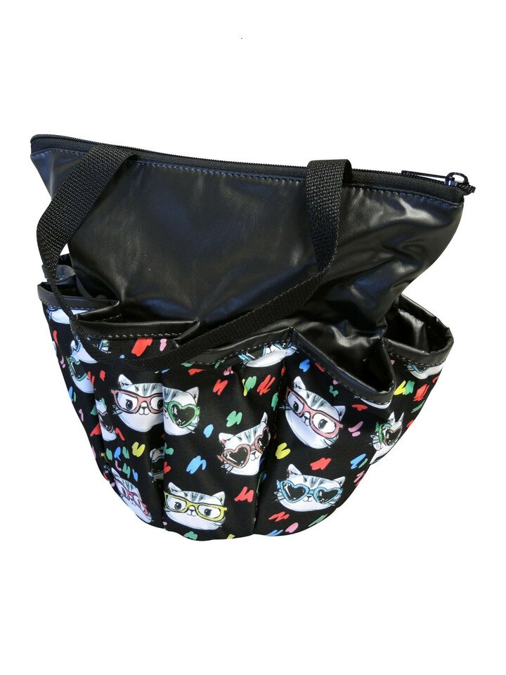 Bingo Bag Ten Pocket Tote Cats With Glasses